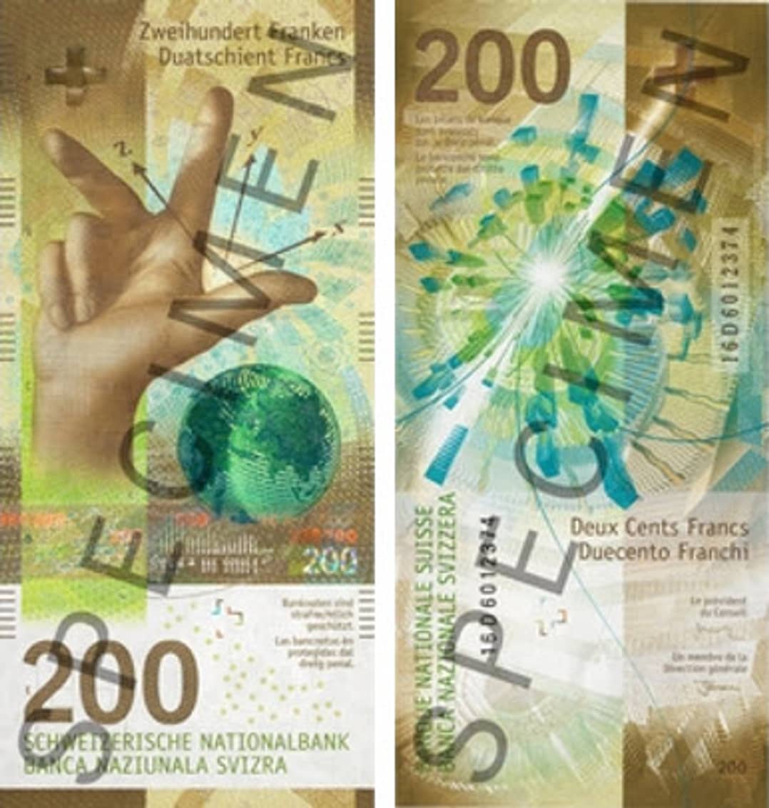 Die neue 200-Franken-Note bei der Schaffhauser Kantonalbank ...